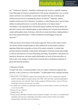 Analytic Philosophy Of Literature Problems And Prospects | PDF