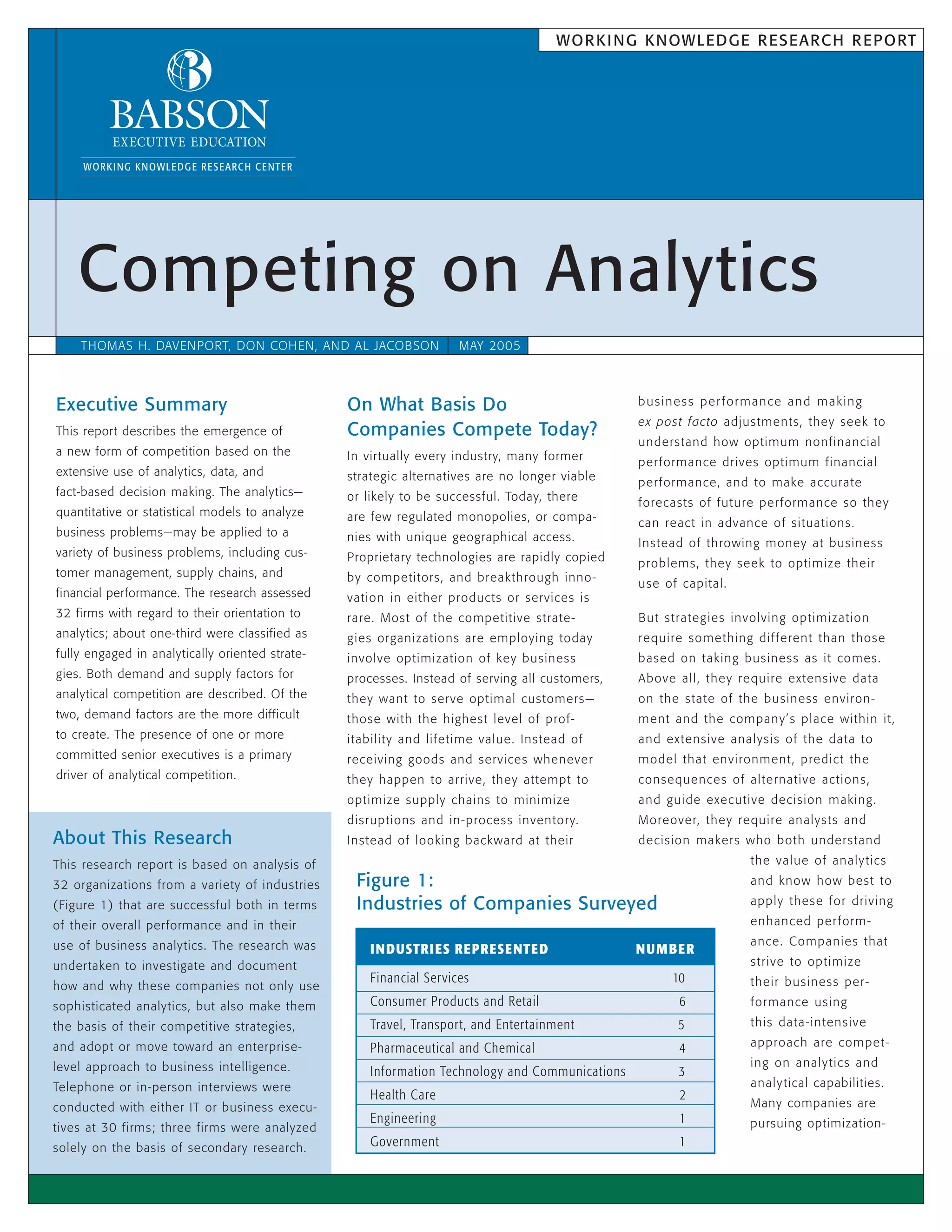 Competing on Analytics | PDF