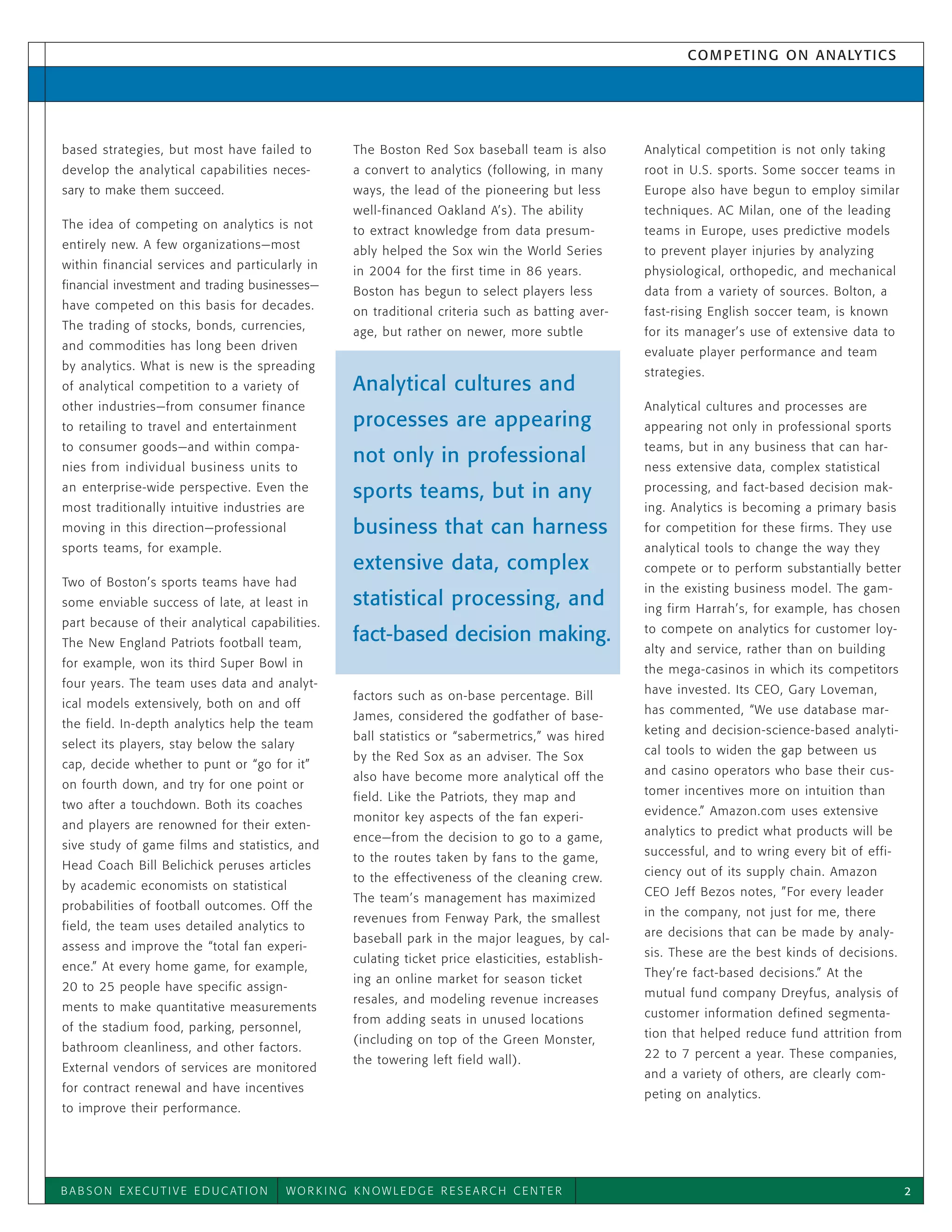 Competing on Analytics | PDF