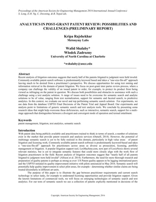 Work towards a quantitative model of risk in patent litigation | PDF ...