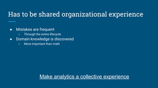 Analytics Lessons Learnt | PPT