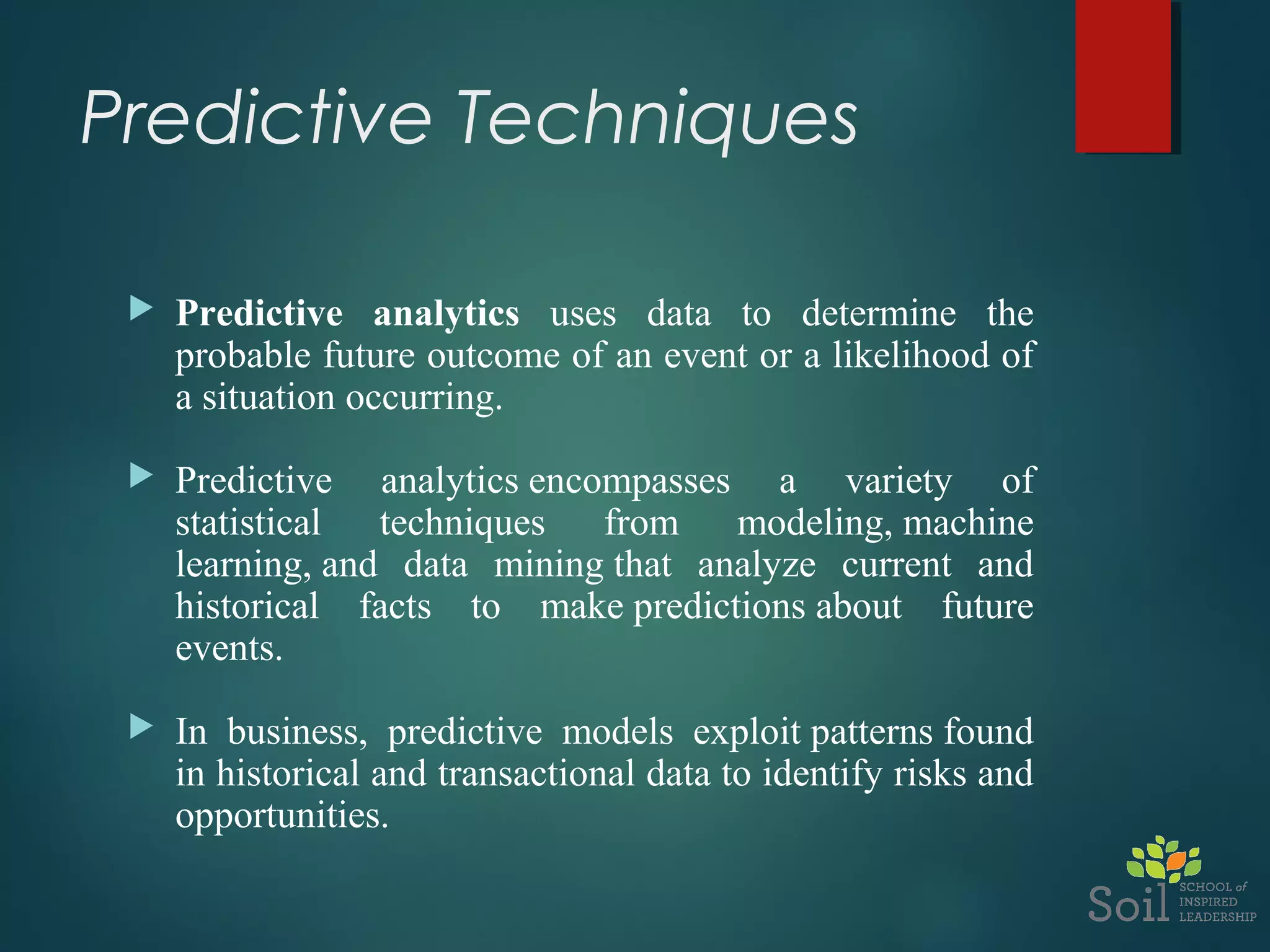 Analytics with Descriptive, Predictive and Prescriptive Techniques | PPT