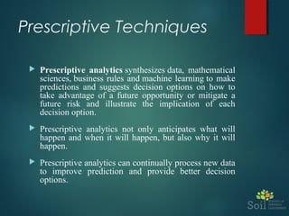 Analytics with Descriptive, Predictive and Prescriptive Techniques | PPT