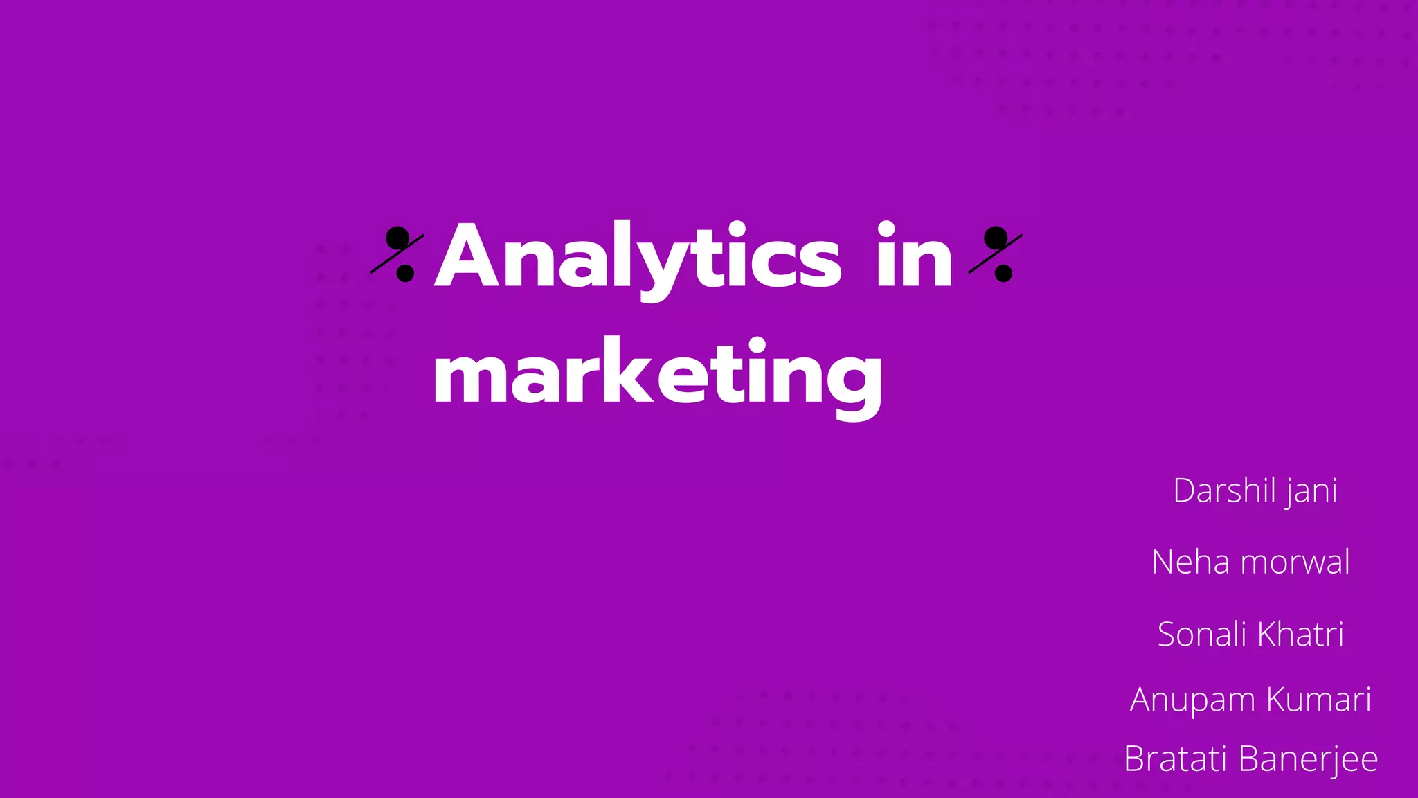 Marketing Analytics ppt | PDF