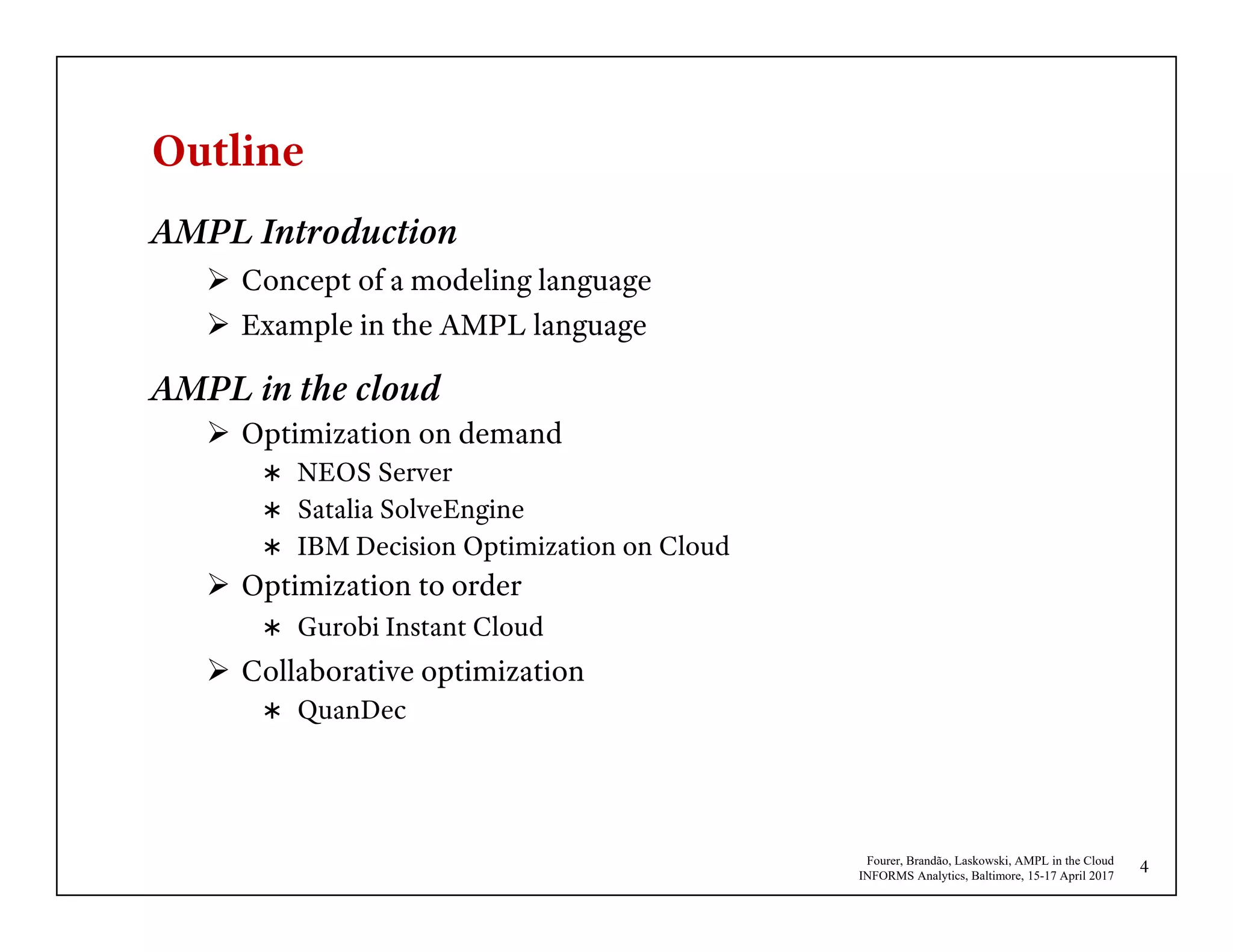 AMPL in the Cloud | PDF