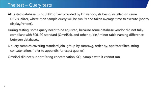 Analytics DB Benchmark | PPT