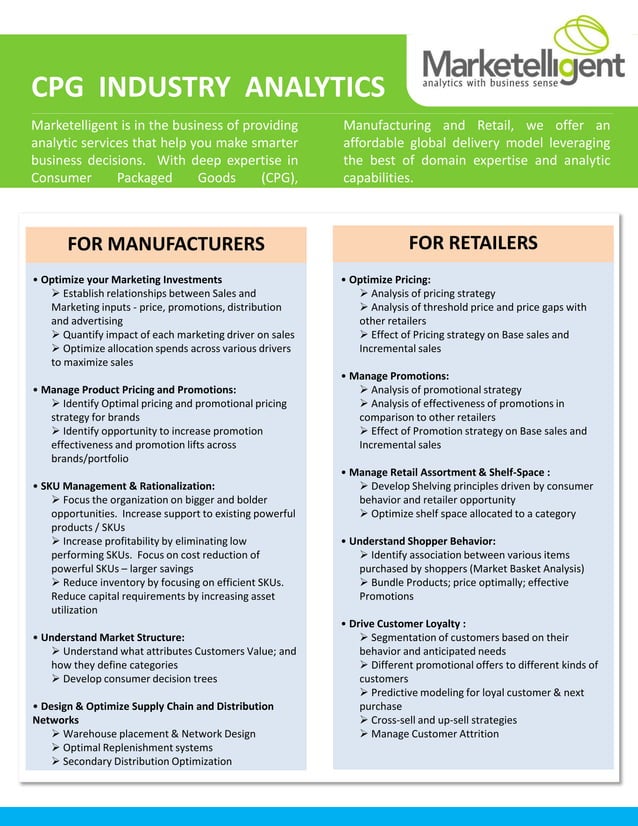 Analytics for CPG Industry_Marketelligent | PDF
