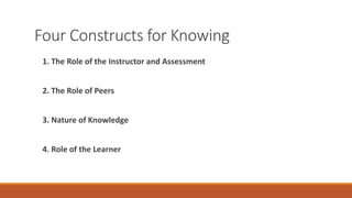 Analytics for profiling and promoting learners’ epistemologies | PPT