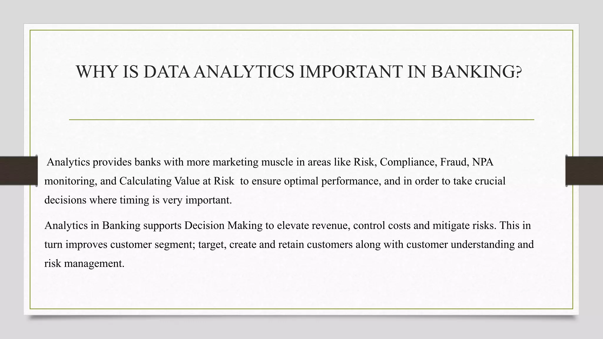 Analytics in banking services | PPT