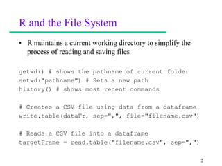 Moving Data to and From R | PPTX