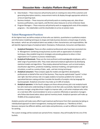 Analytics @ Marketing Service Center - discussion document | PDF