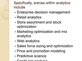 Analytics & retail analytics | PPT
