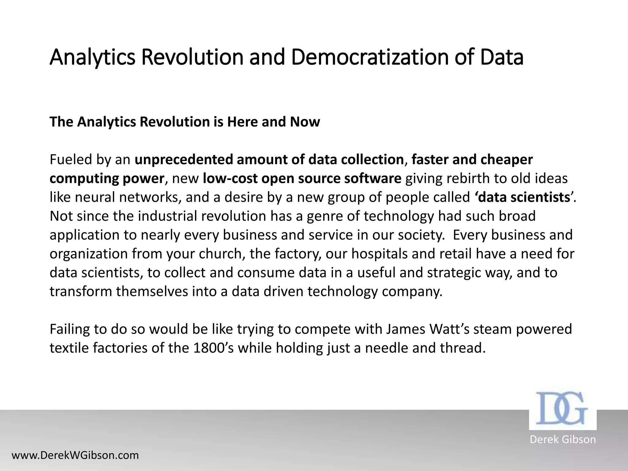 Analytics revolution and democratization of data | PPTX | Databases | Computer Software and ...