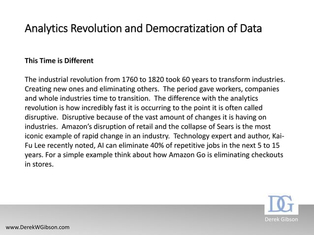 Analytics Revolution And Democratization Of Data Pptx Databases Computer Software And