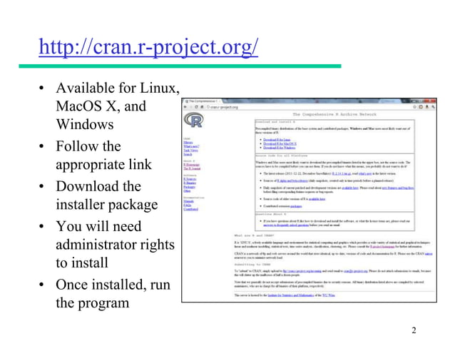 Installing R and R-Studio | PPTX | Operating Systems | Computer Software and Applications