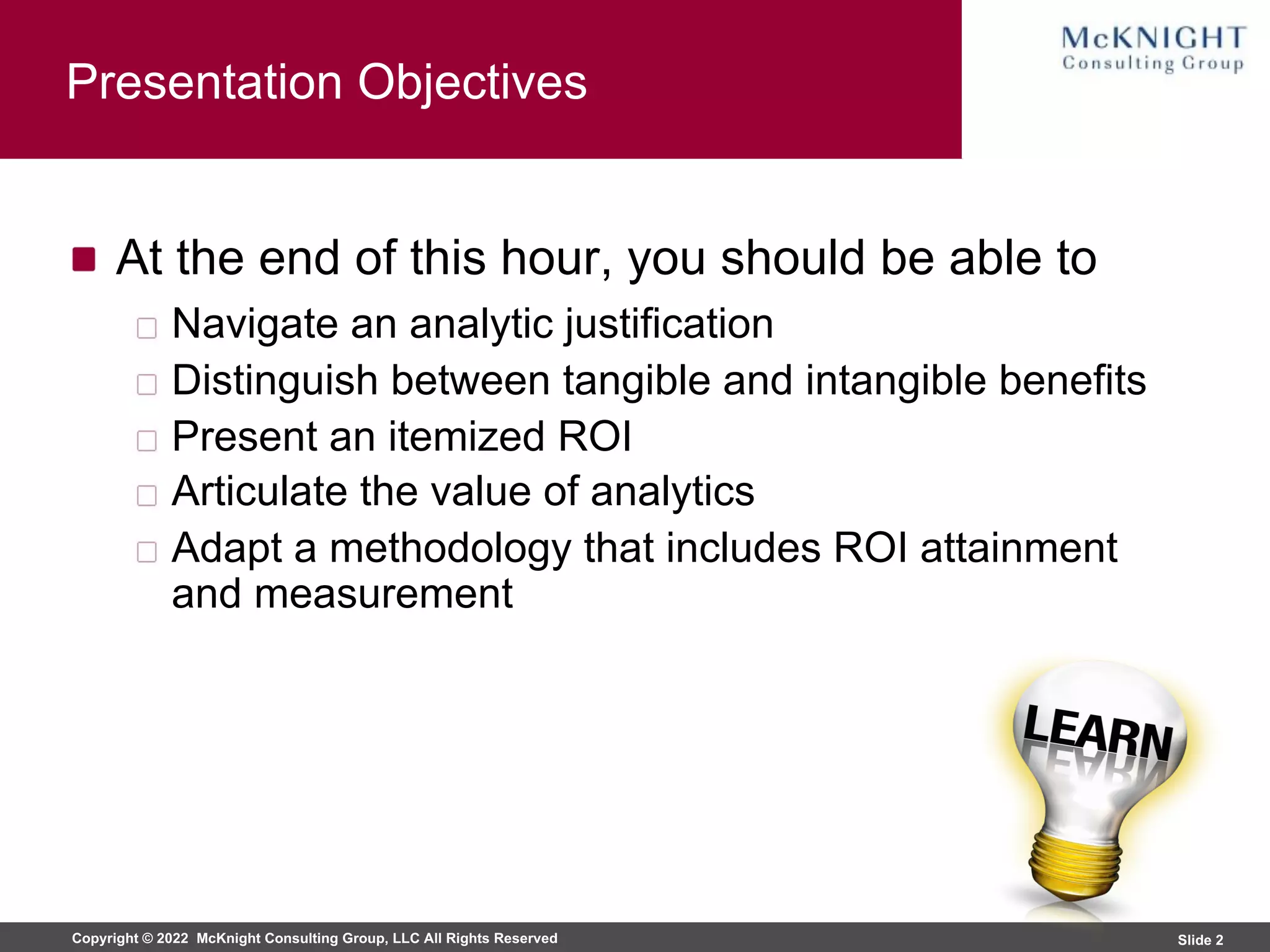 Analytics ROI Best Practices | PPT