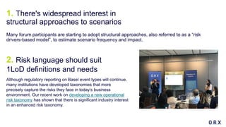 ORX Analytics & Scenario Forum 2019 - summary | PPT