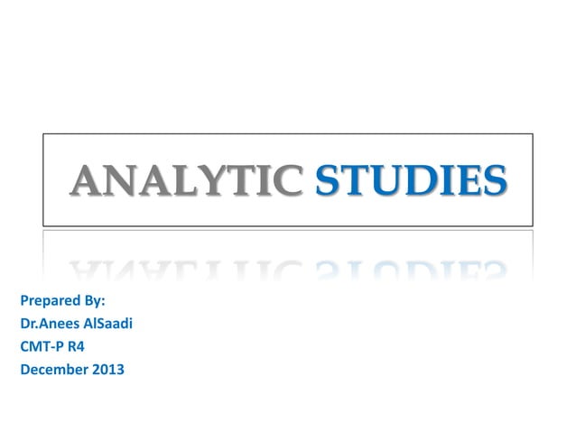 Analytic studies | PPTX