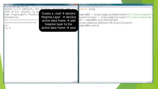 Analytics with arcpy package detailing of Mapping Module Properties and Data management Tools | PPTX