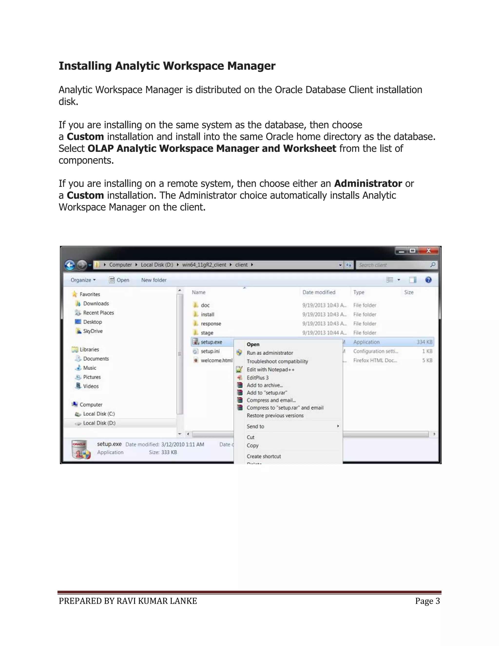 Analytics work space manager installation | PDF