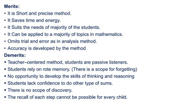 Analytic & synthetic Method | PPTX | Education