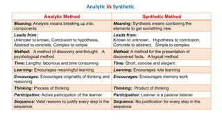 Analytic & synthetic Method | PPTX