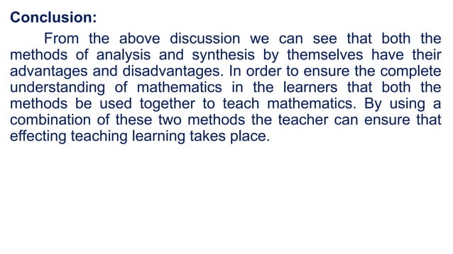 Analytic & synthetic Method | PPTX | Education