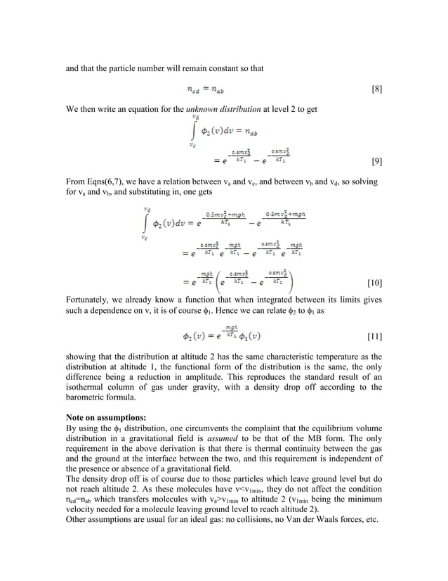 Analytic Velocity Distribution Under Gravity Pdf Physics Science