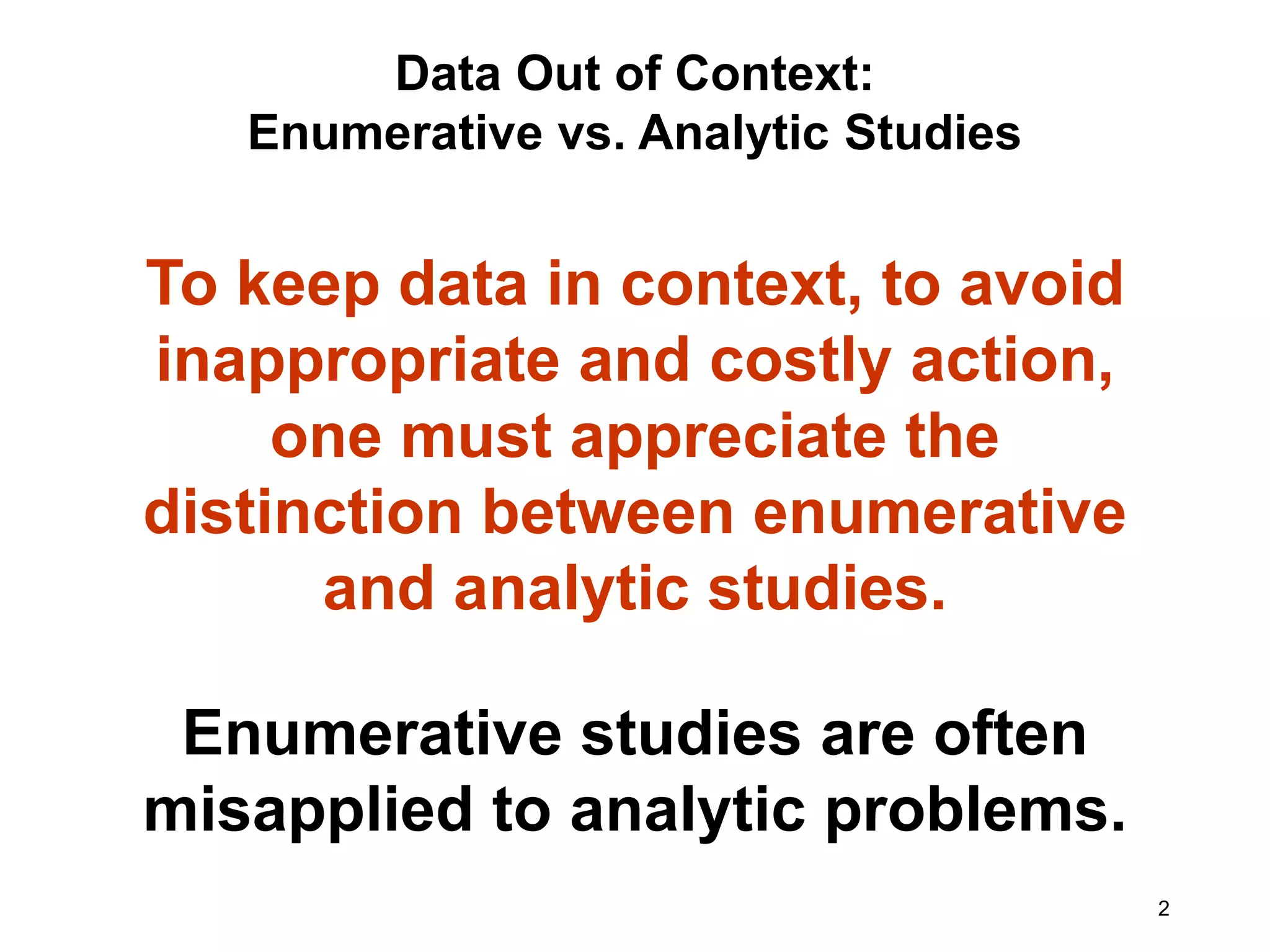 Analytic vs Enumerative Studies | PPTX