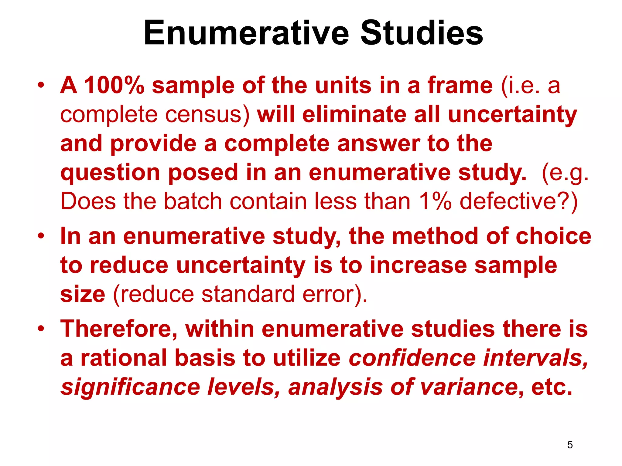 Analytic vs Enumerative Studies | PPTX