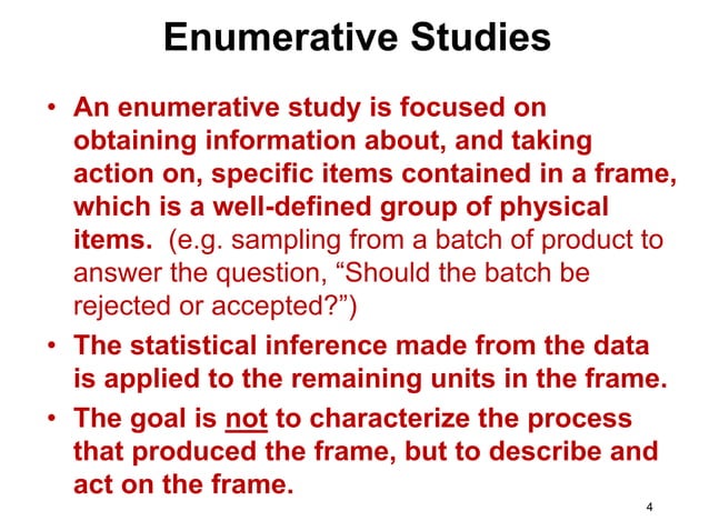 Analytic vs Enumerative Studies | PPT