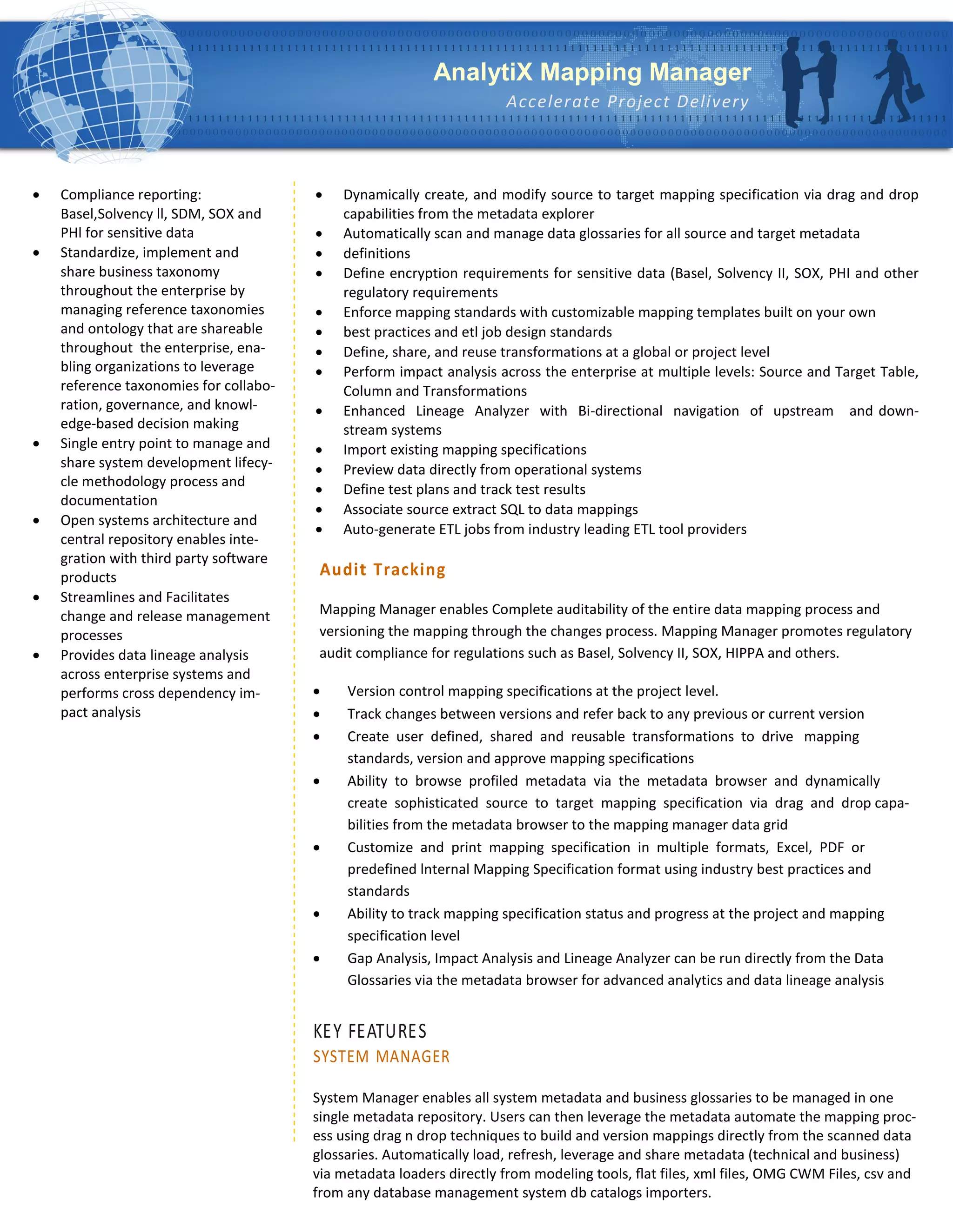 Analytix Mapping Manager Datasheet | PDF