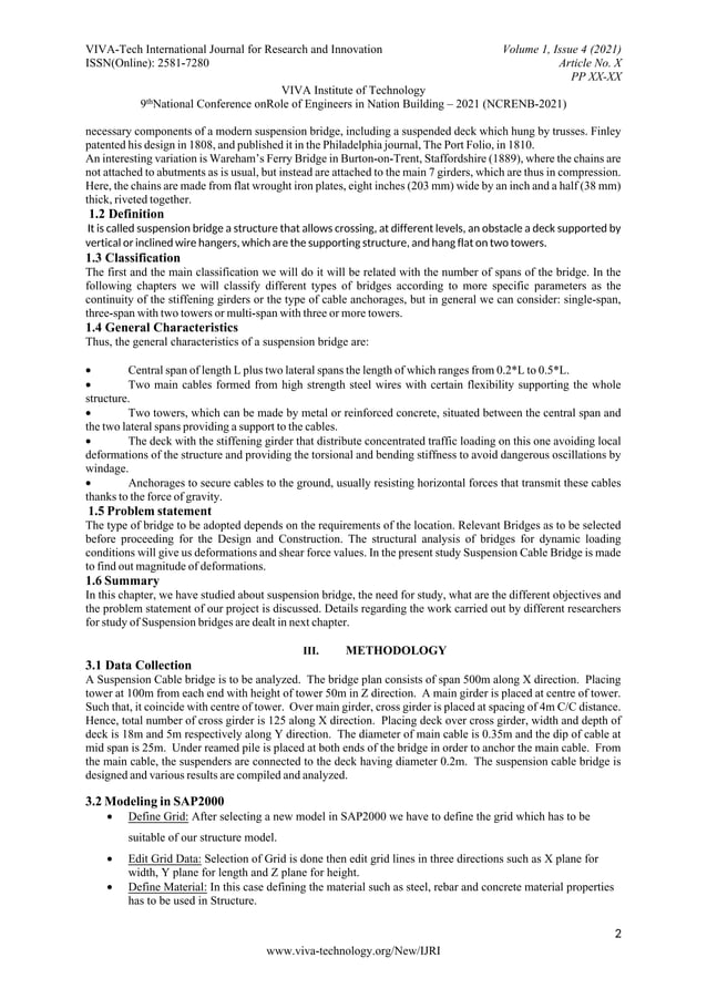 Analyze and design of suspension bridge using sap2000 | PDF | Civil ...