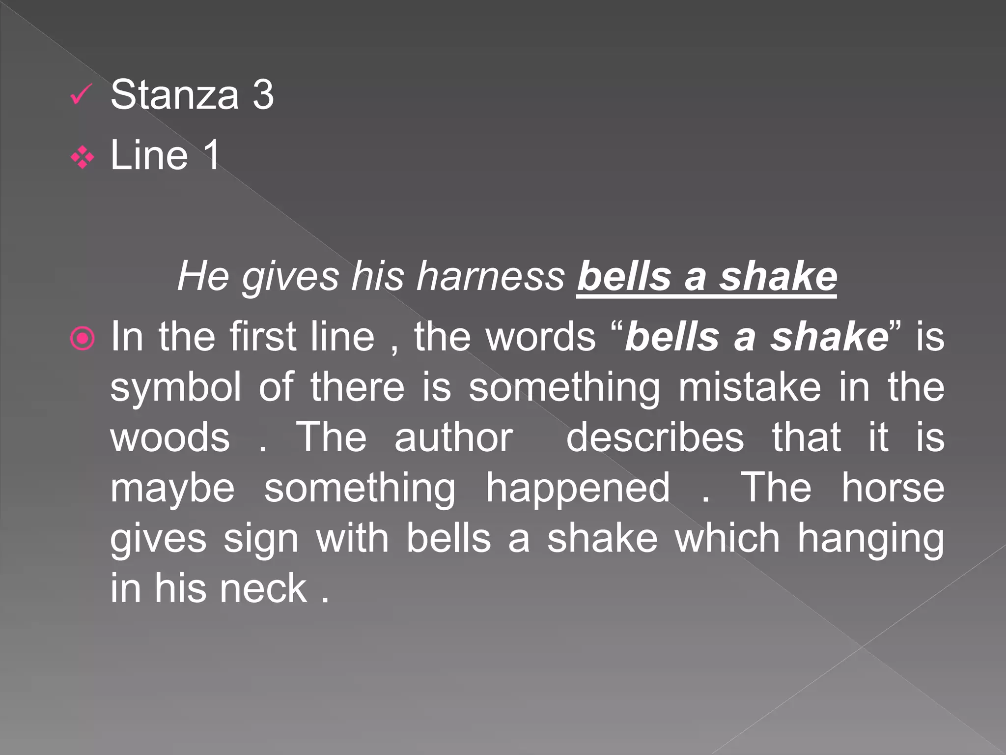Analysis poem " Stopping by Woods" by Robert Frost | PPTX
