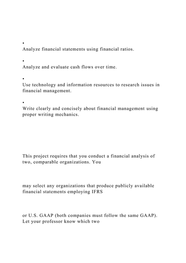 Analyze financial statements using financial ratios.• .docx