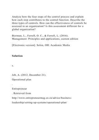 Analyze how the four steps of the control process and explain how ea.docx
