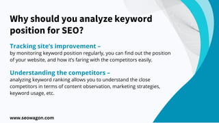 analyze keyword position - best SEO tool | PPT