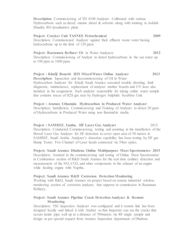 Analyzer Engineer Process Hydrocarbons | DOCX | Chemistry | Science