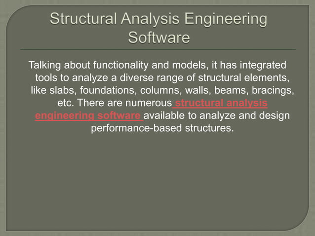 Analyze structures with structural analysis engineering software | PPT