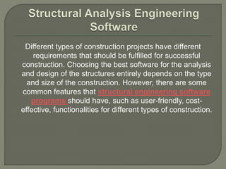 Analyze structures with structural analysis engineering software | PPT