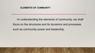 the Analyze the functions of communities in terms of structures ...