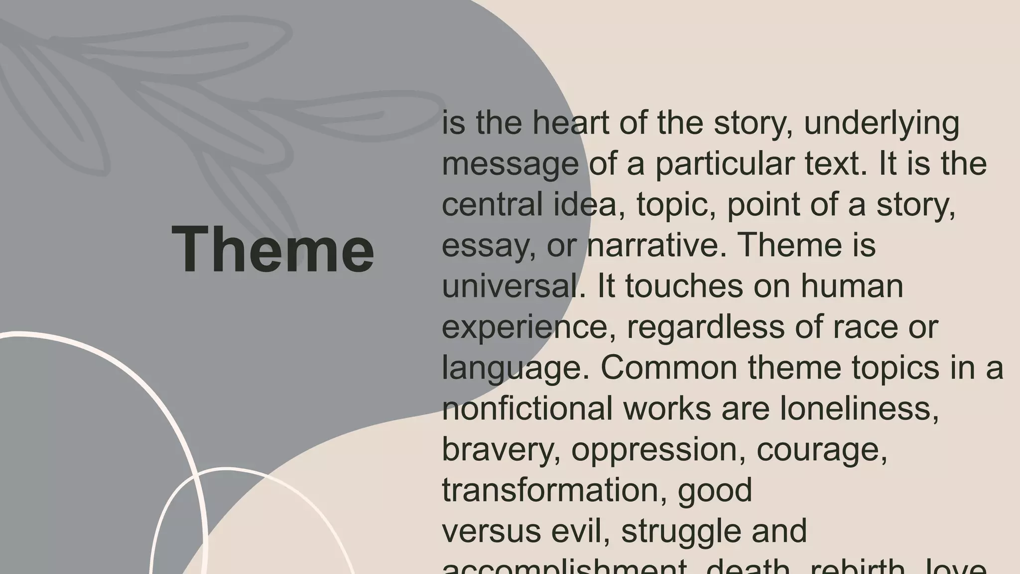 Analyze theme used in a particular text (.pptx