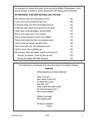 Comprehensive Guide to Analyzing Poetry: Forms, Devices, and ...