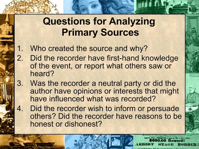 Analyzing Primary Sources | PPT