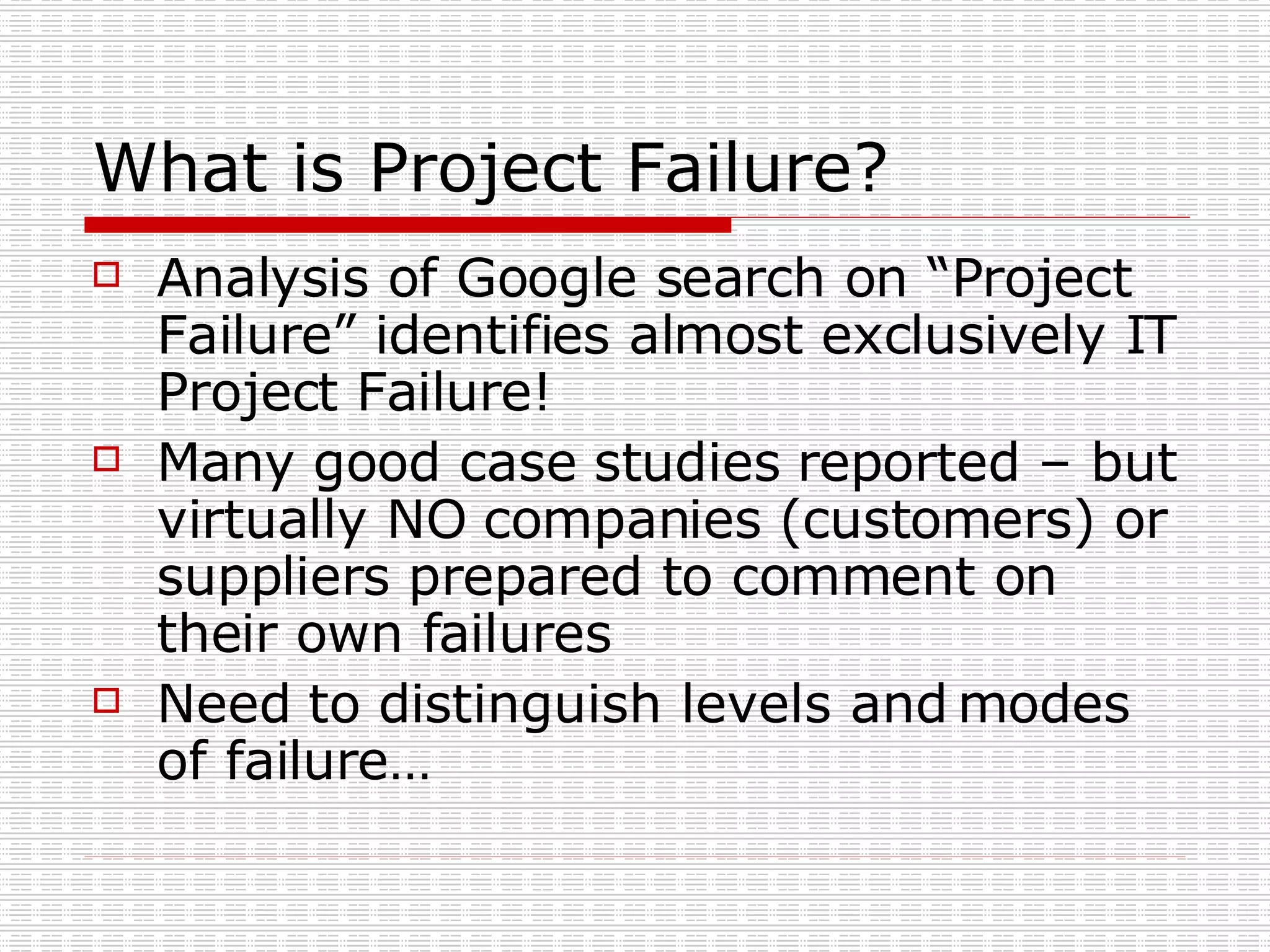 Analyzing Project Failure Modes: Lessons learnt from the field | PPT ...
