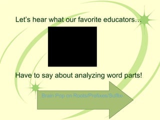 Analyzing Word Parts | PPT