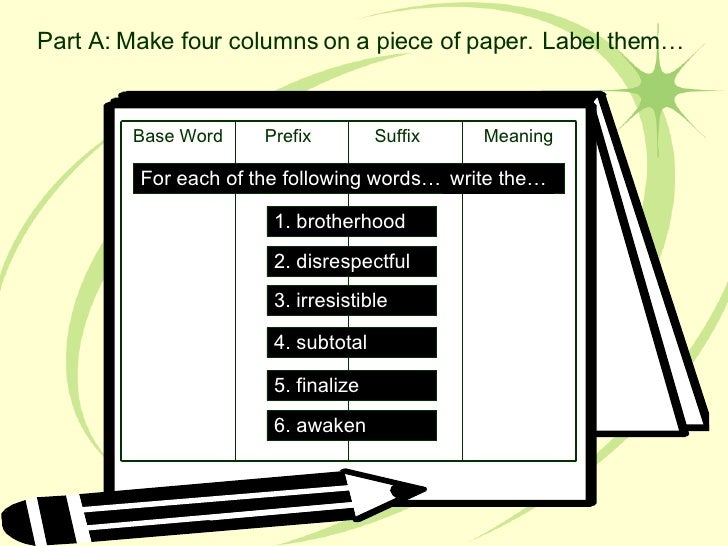 Analyzing Word Parts