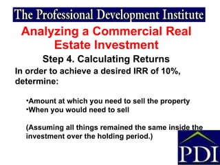 Analyzing a commercial real estate investment | PPT