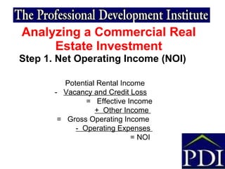Analyzing a commercial real estate investment | PPT