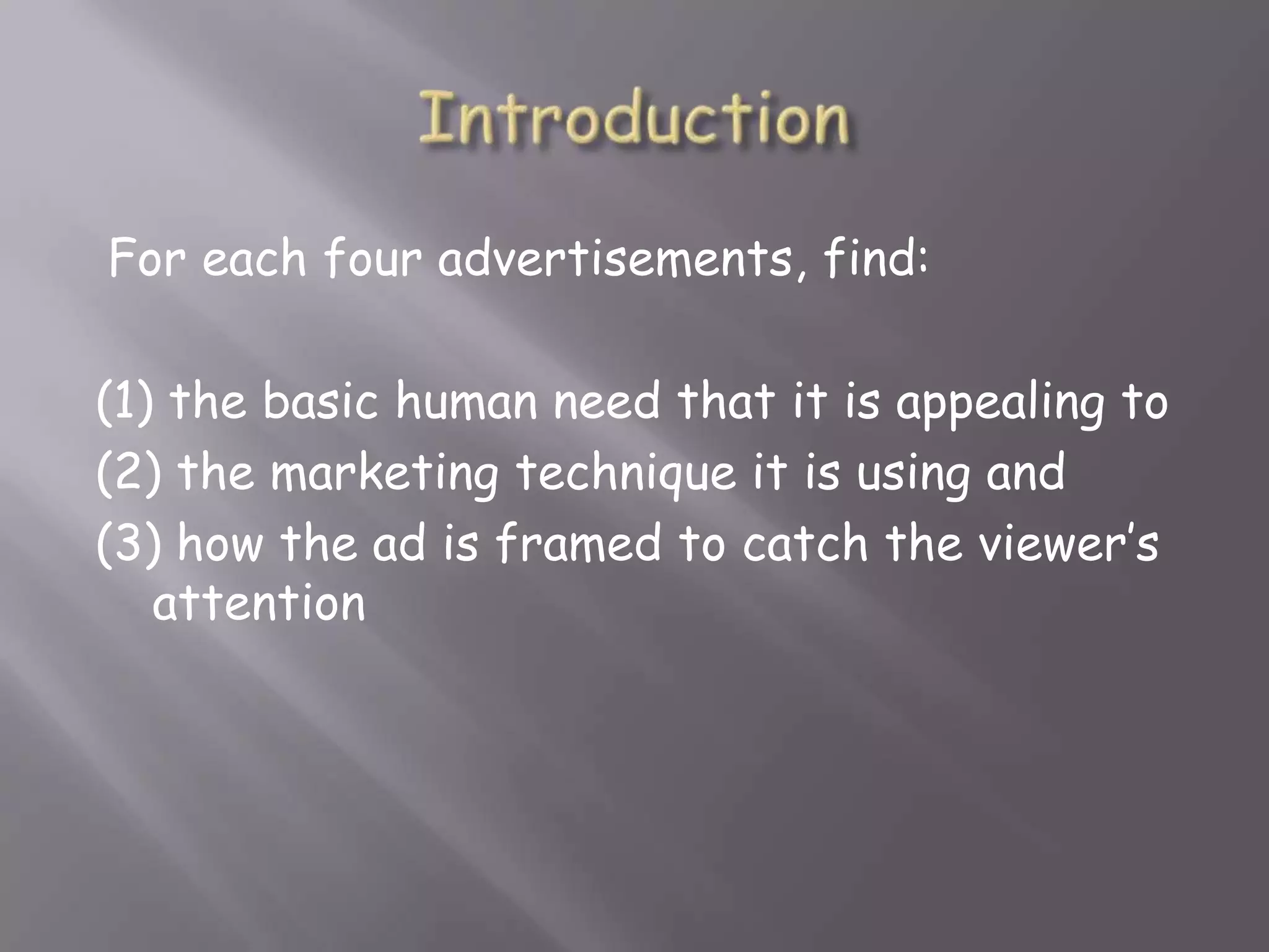 Analyzing ads | PPT